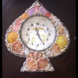 Wall Decor | Vintage Hand Made Sea Shell Beach House Wall Clock | Poshmark